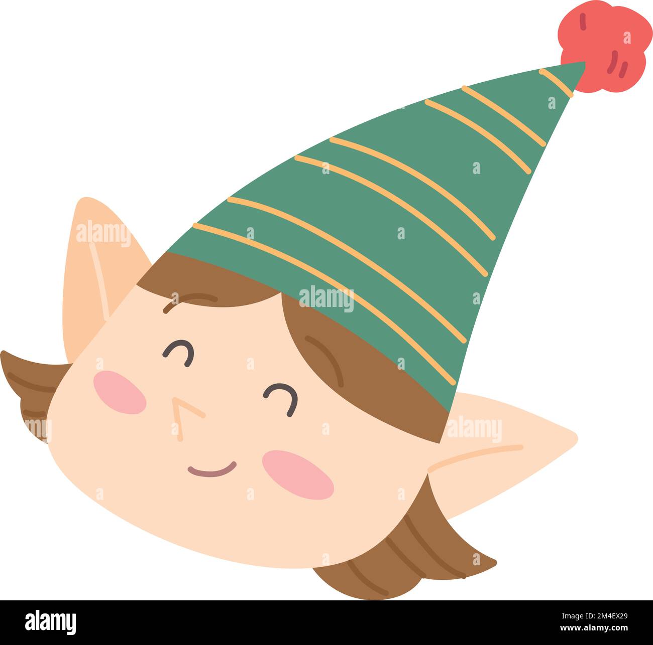 ISolated elf cartoon kawiaii Christmas character Vector Stock Vector ...