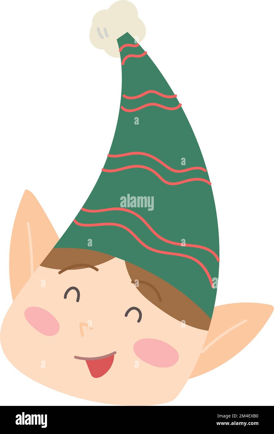 ISolated elf cartoon kawiaii Christmas character Vector Stock Vector ...