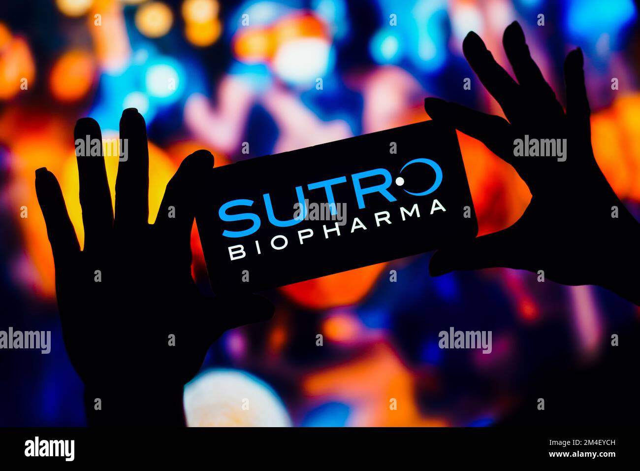 In this photo illustration, the Sutro Biopharma logo is displayed on a ...