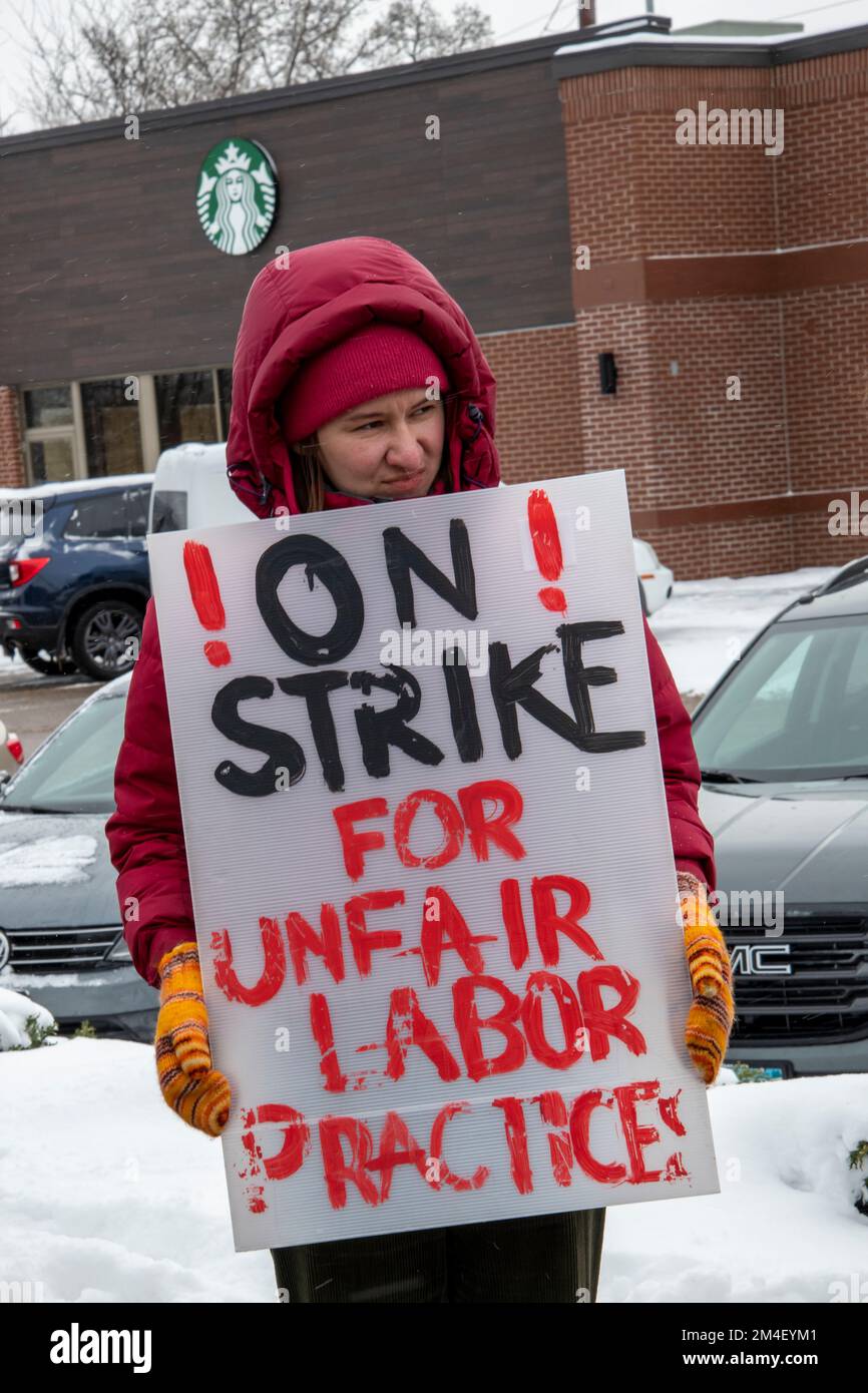 St. Anthony, Minnesota. Starbucks workers across the country strike to ...