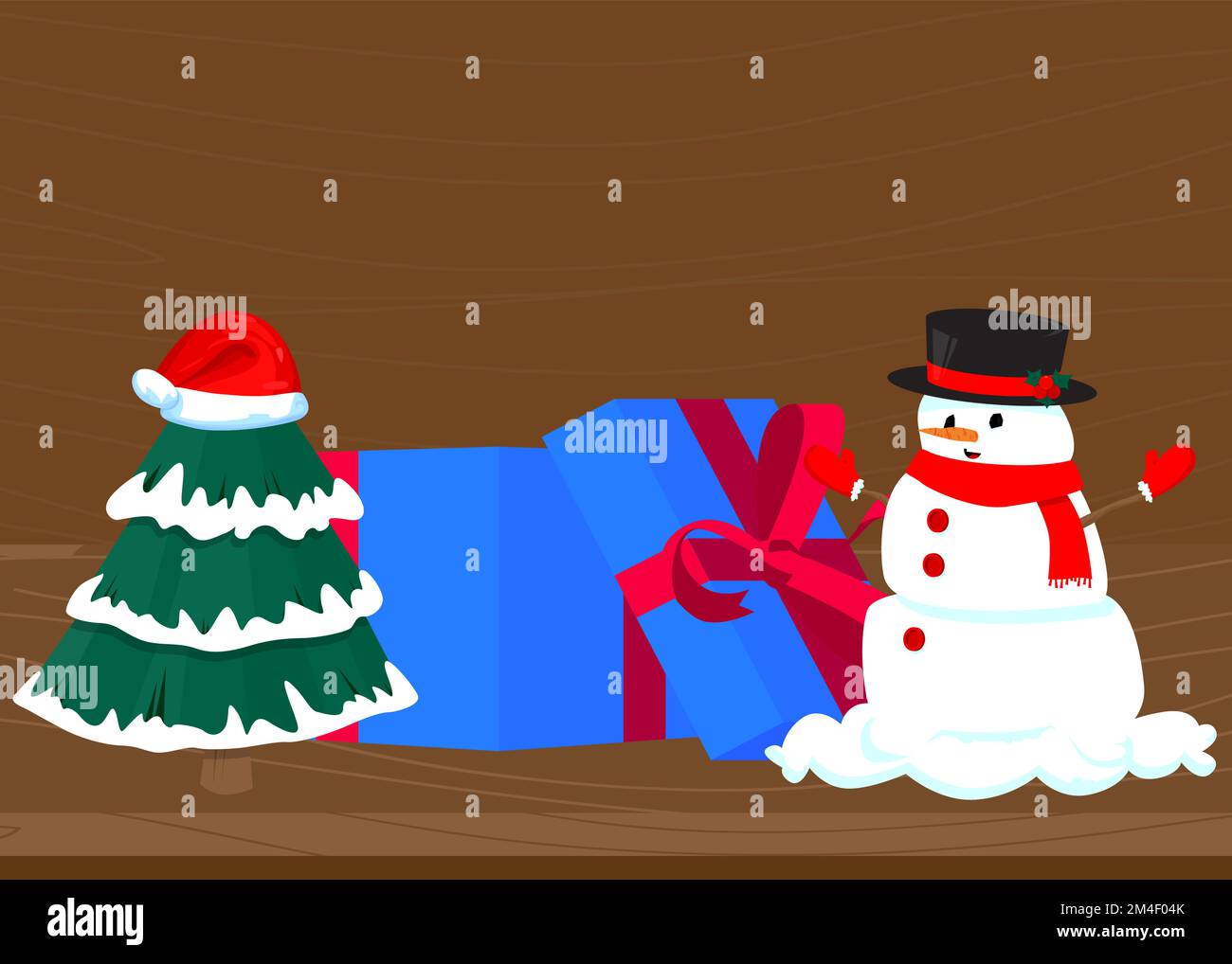 Christmas Background illustration. Cartoon holiday event poster Stock ...