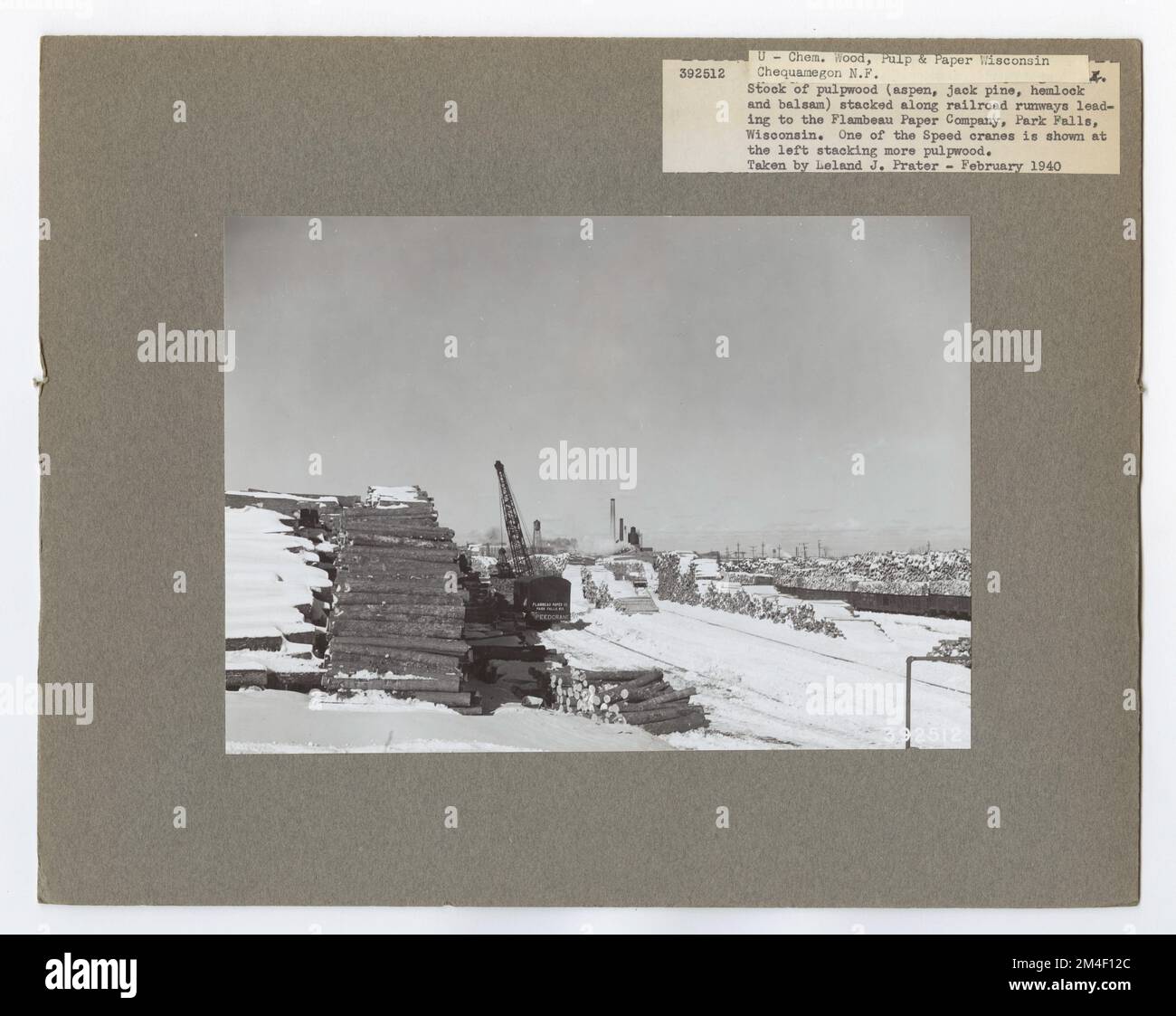 Pulp and Paper: Pulpwood Yards - Wisconsin. Photographs Relating to ...