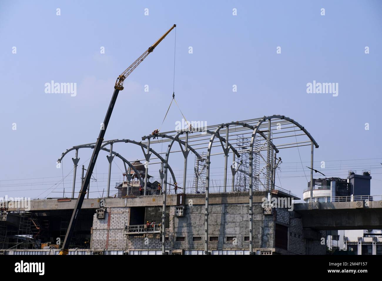 17 December 2022, Pune, India, Construction of Pune metro bridge for ...