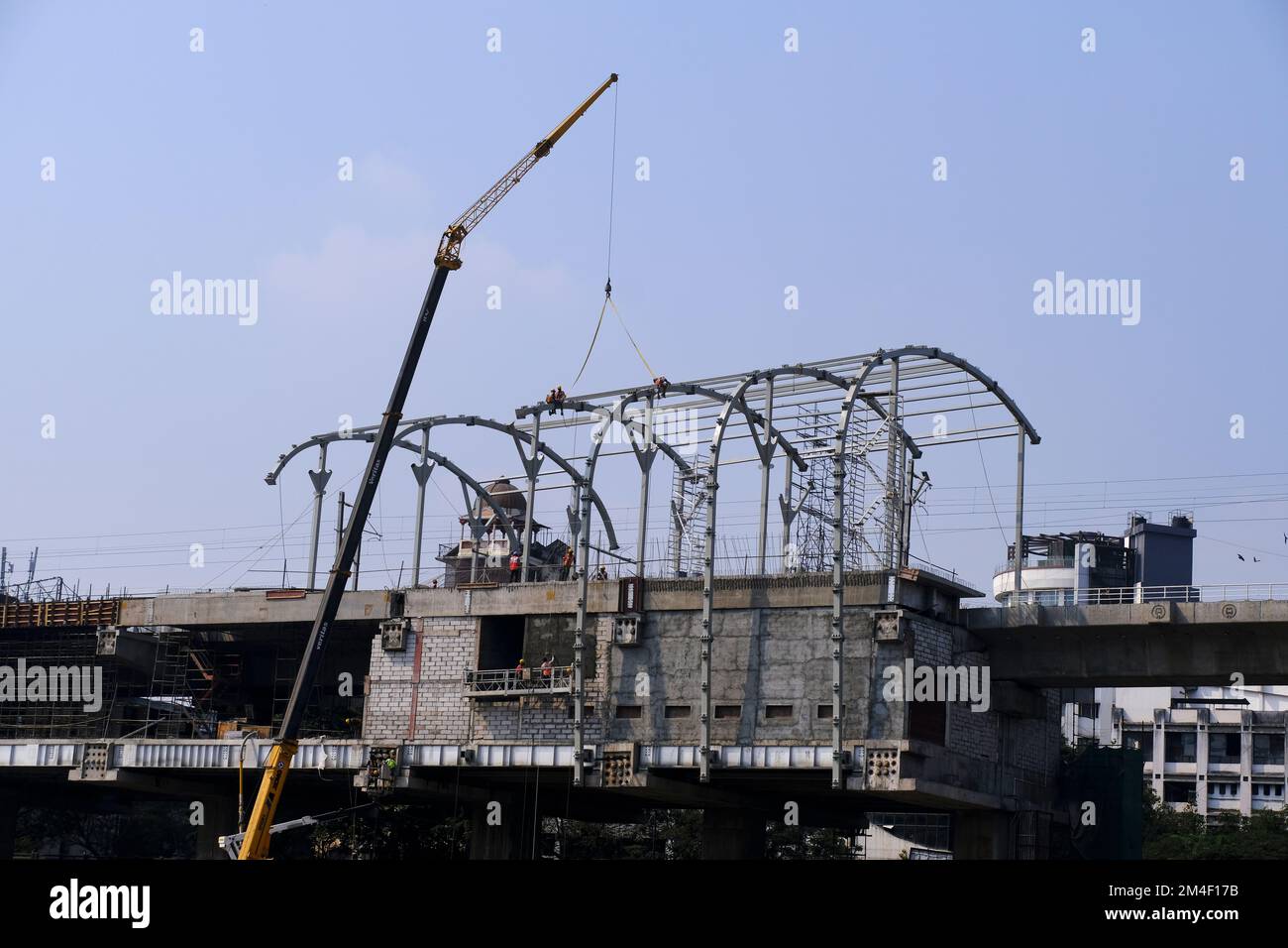 17 December 2022, Pune, India, Construction of Pune metro bridge for ...