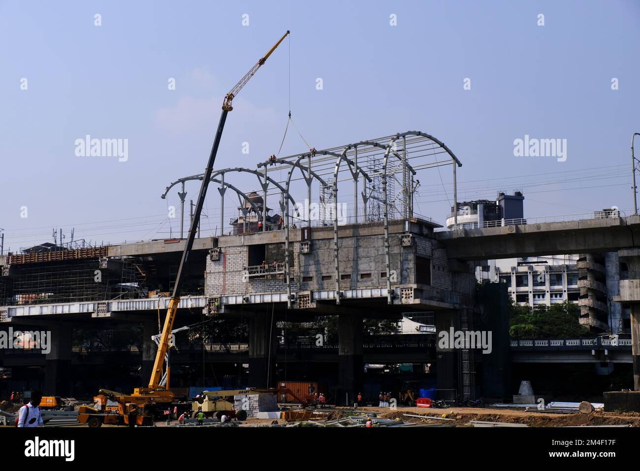 17 December 2022, Pune, India, Construction of Pune metro bridge for ...