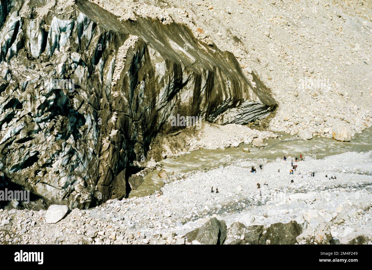 Gaumukh in 4000m altitude, the main source of the holy river Ganges ...