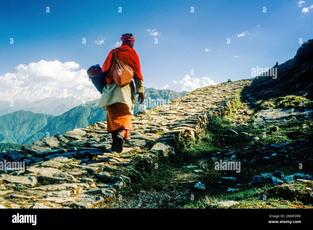 Sadhu on pilgrimage on their way up to Tungnath Temple. Tungnath ...