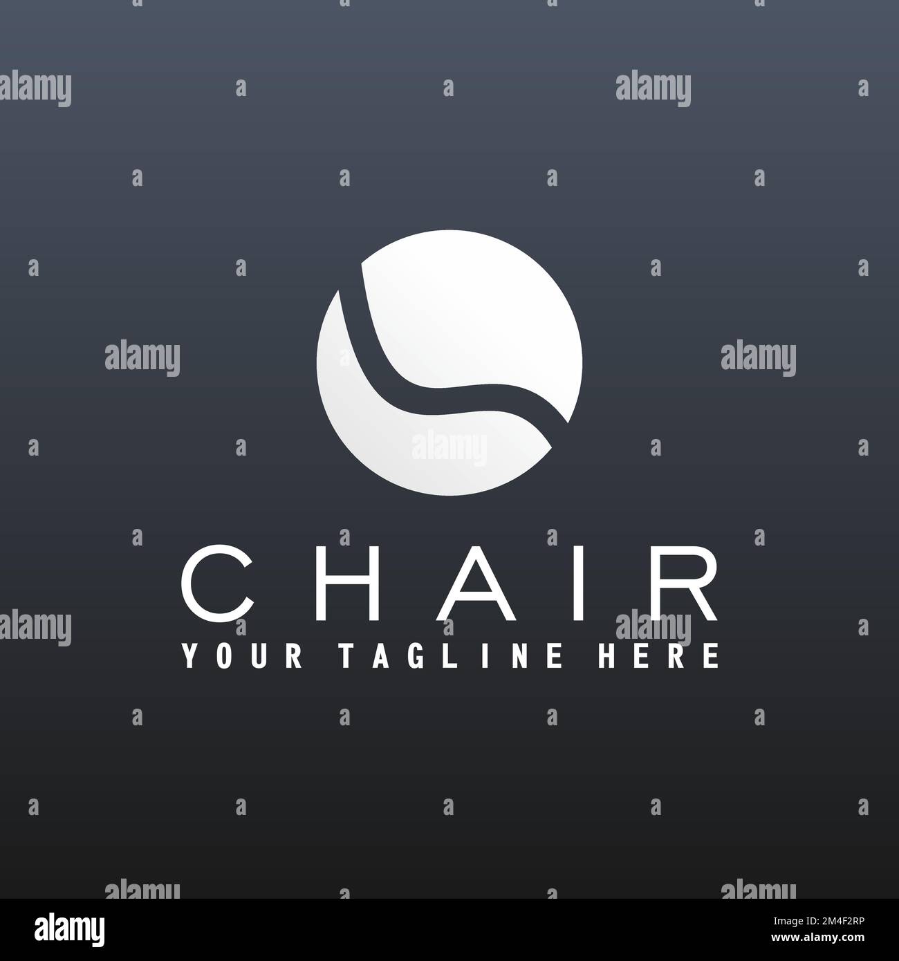 Simple and unique chair lounge or Letter L font on block circle graphic icon logo design ...