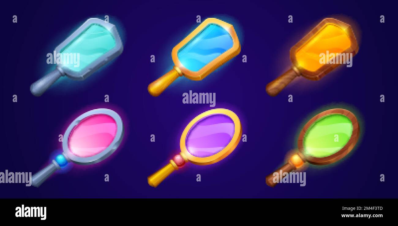 Magic hand mirrors with wooden, silver and gold frame. Fairytale ...