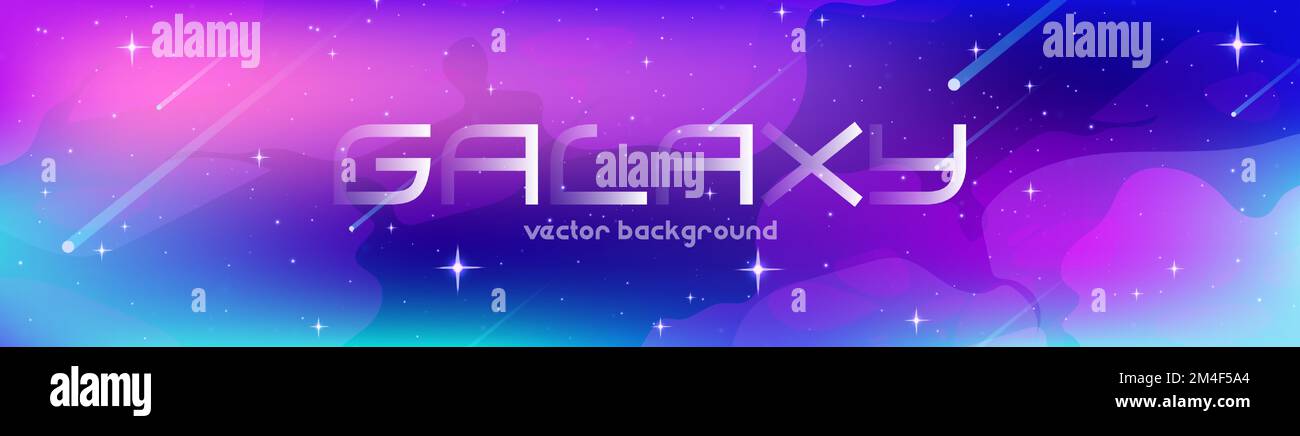 Abstract poster with galaxy background. Futuristic banner with universe ...