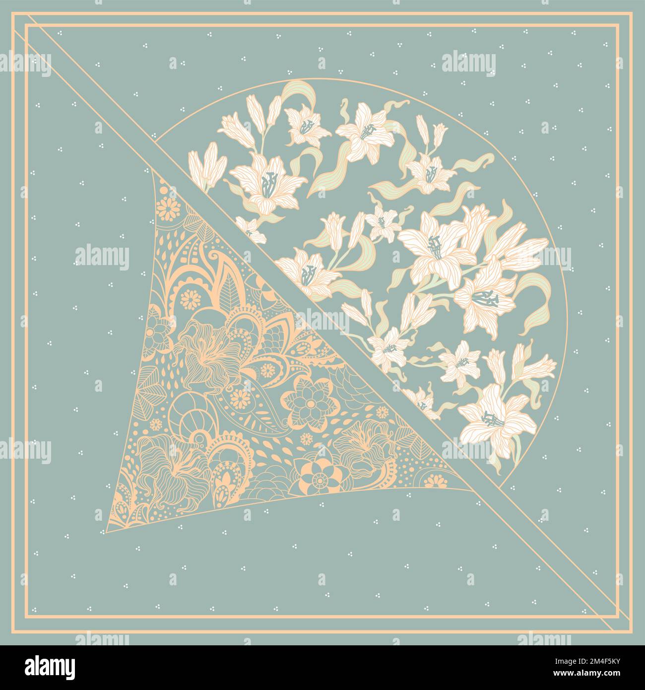 desain Flower scarf pattern Stock Vector Image & Art - Alamy