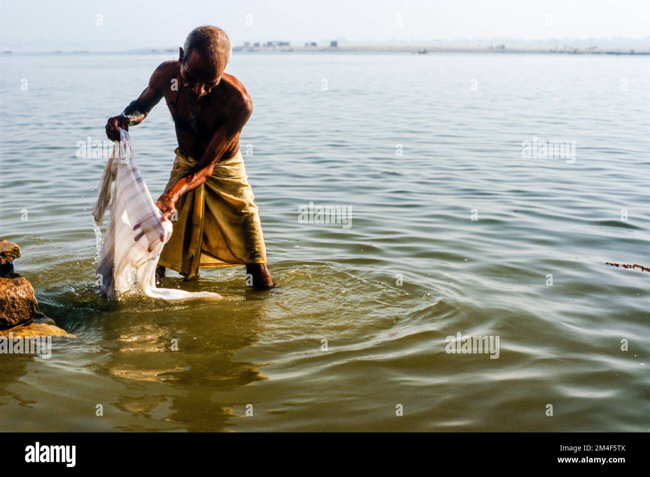 Even in the polluted water of the river Ganges the laundry get clean ...