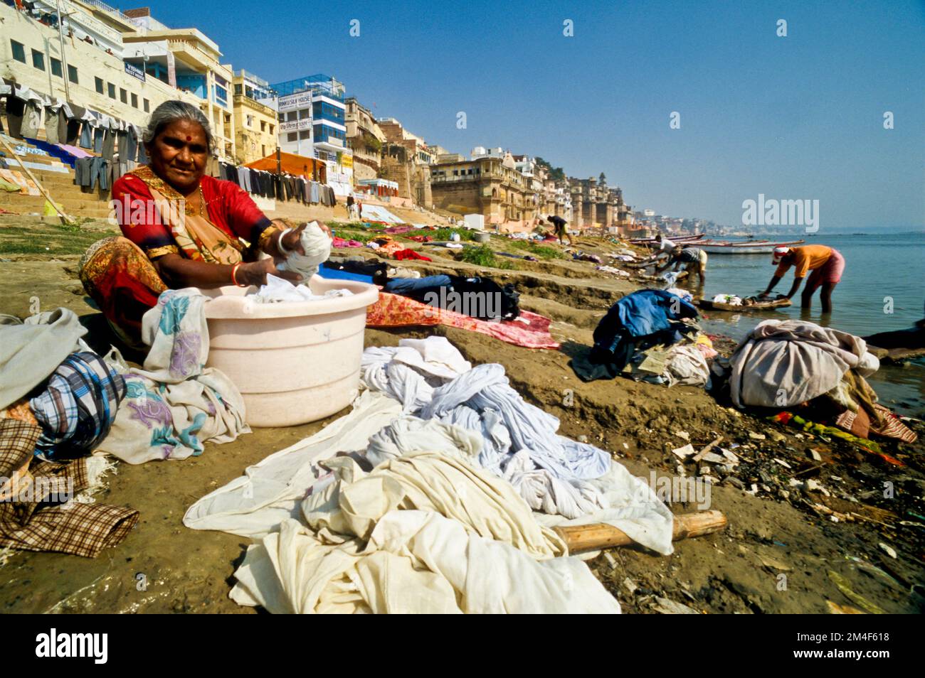 Dhobi is the caste of laundry-labors. They use the banks of river ...