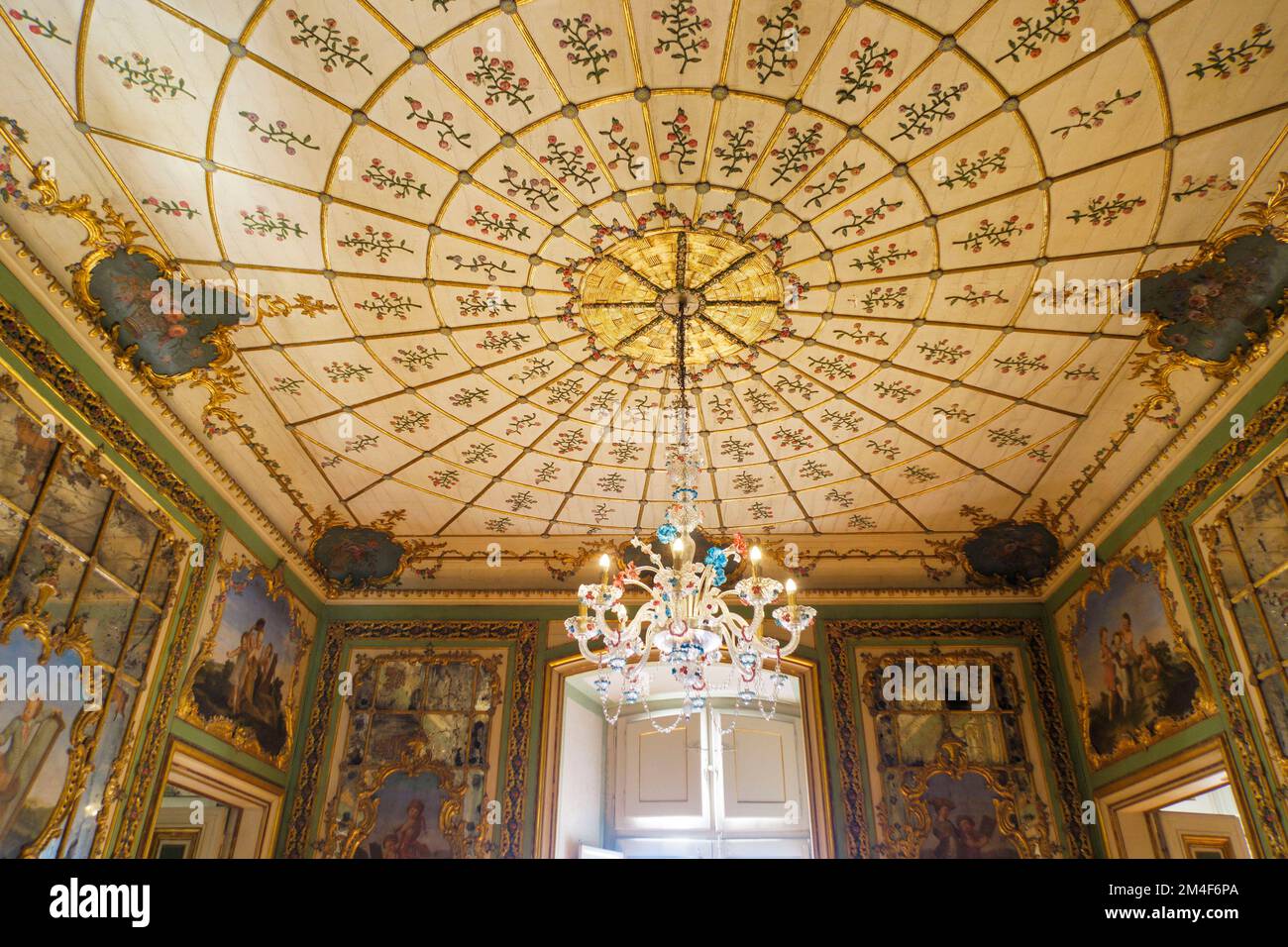 Detail of the ceiling at the Queen’s Dressing Room inside the 18th ...