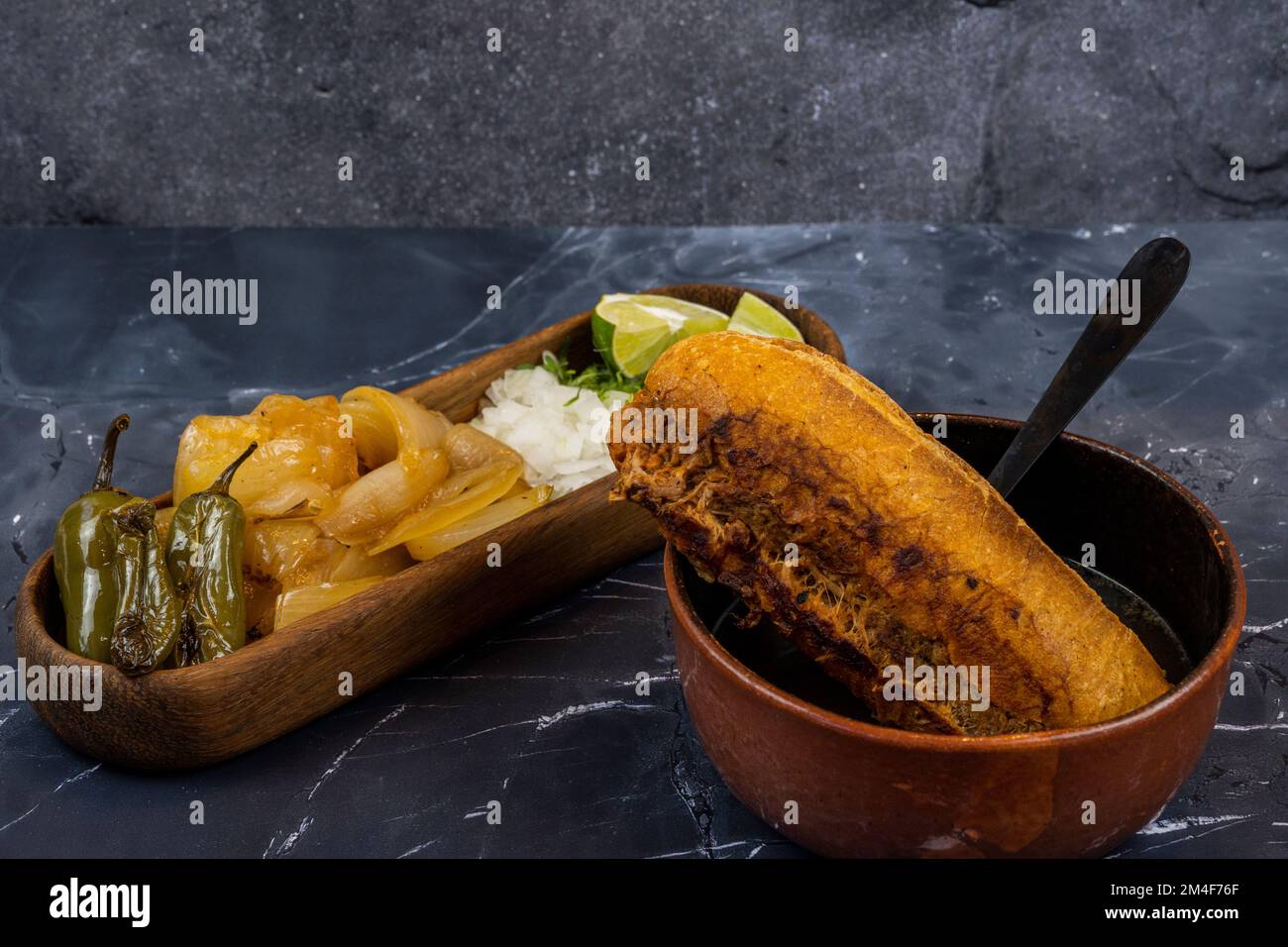 torta de res, typical mexican dish, from jalisco with salty bread ...