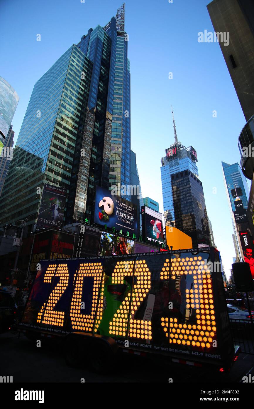 New years eve numerals 2023 arrive in Times Square on December 20, 2022 ...