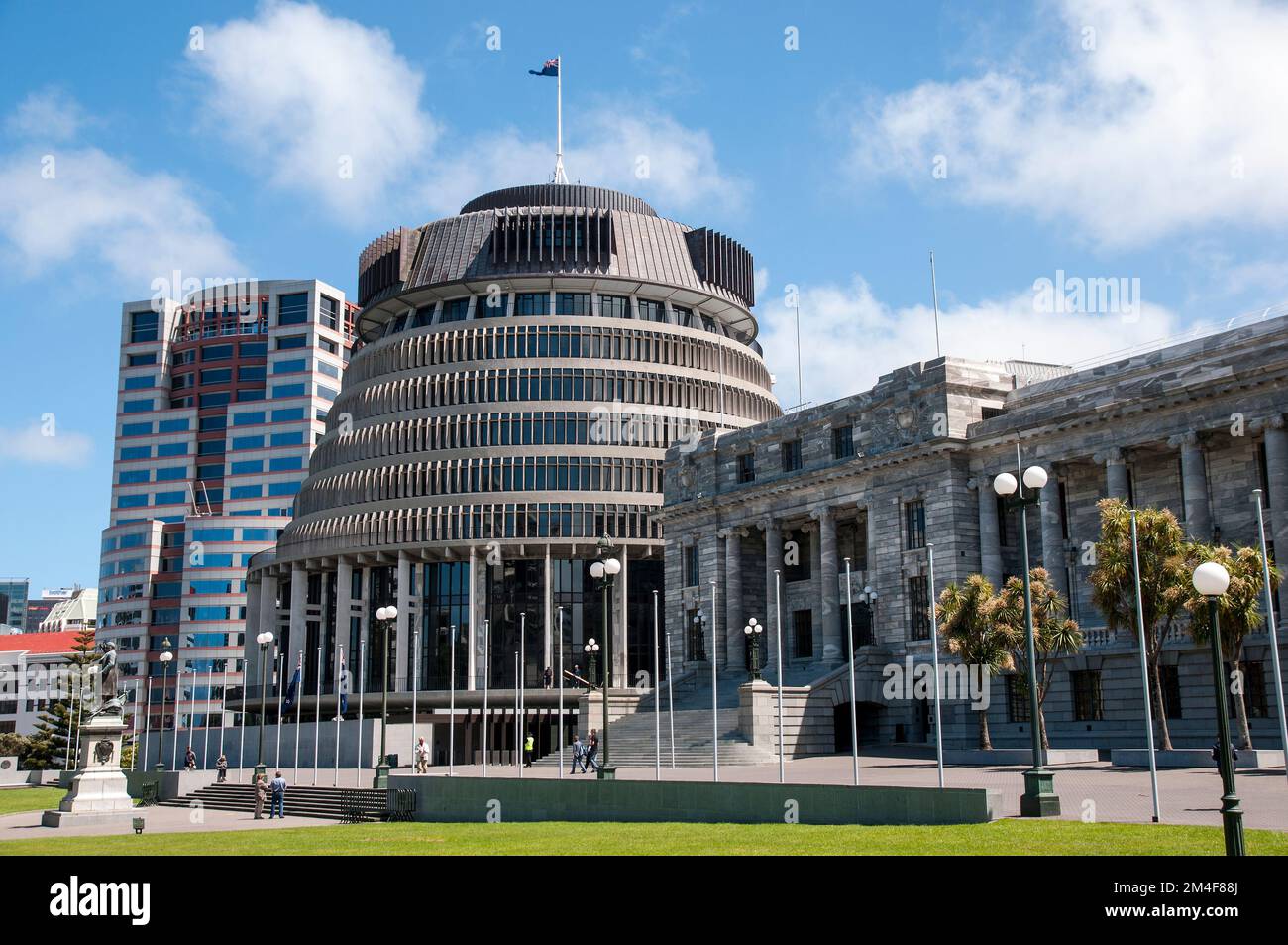 The beehive and parliament buildings on a fine day. the beehive, and ...