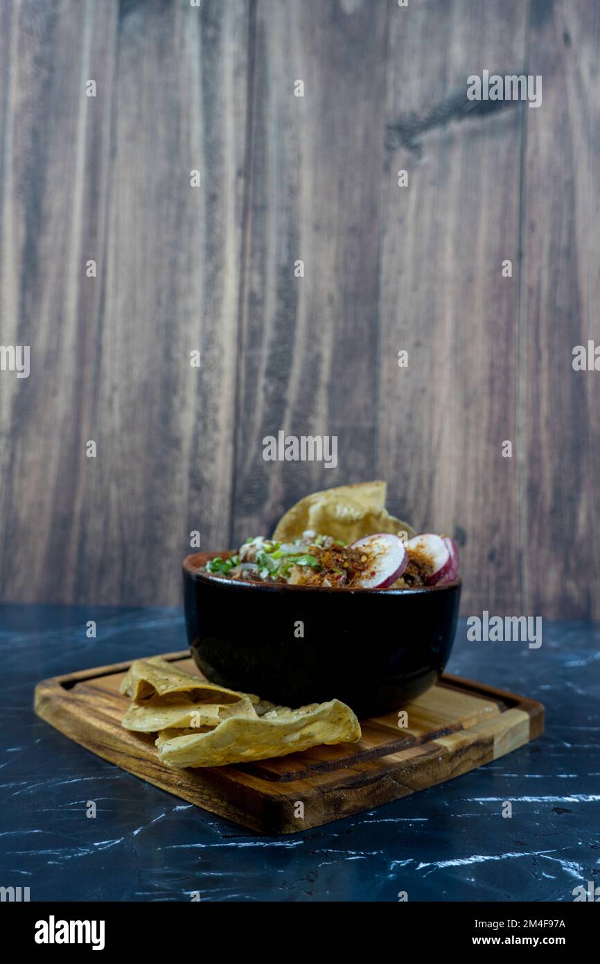 mexican food meat bowl, with meat juice cilantro and onion on the cover ...