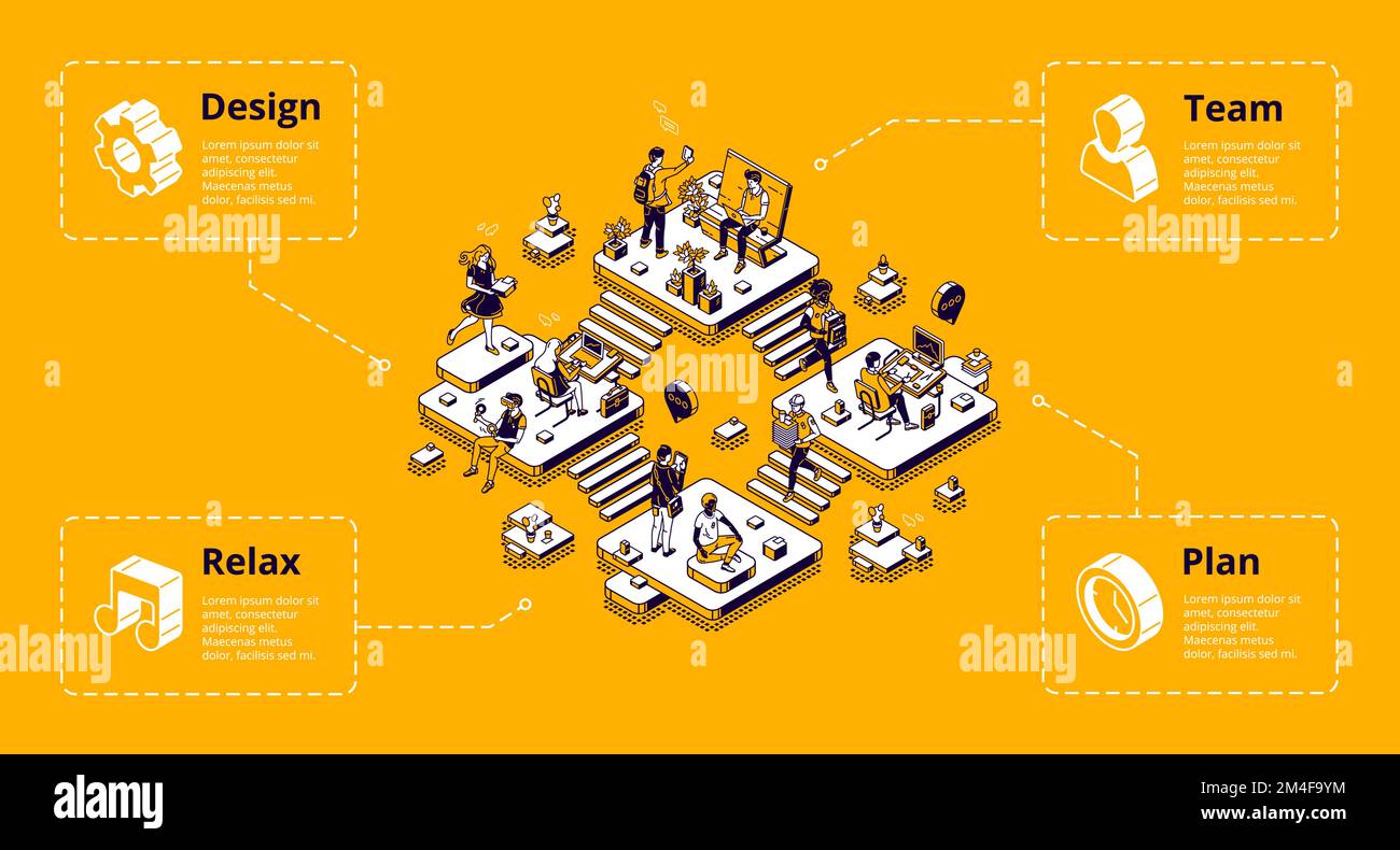 Business organization infographic banner. Office work concept. Vector ...