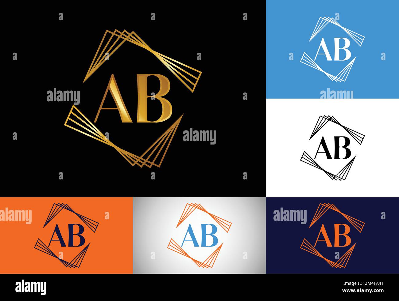 Initial Monogram Letter A B Logo Design Vector Template. Graphic ...