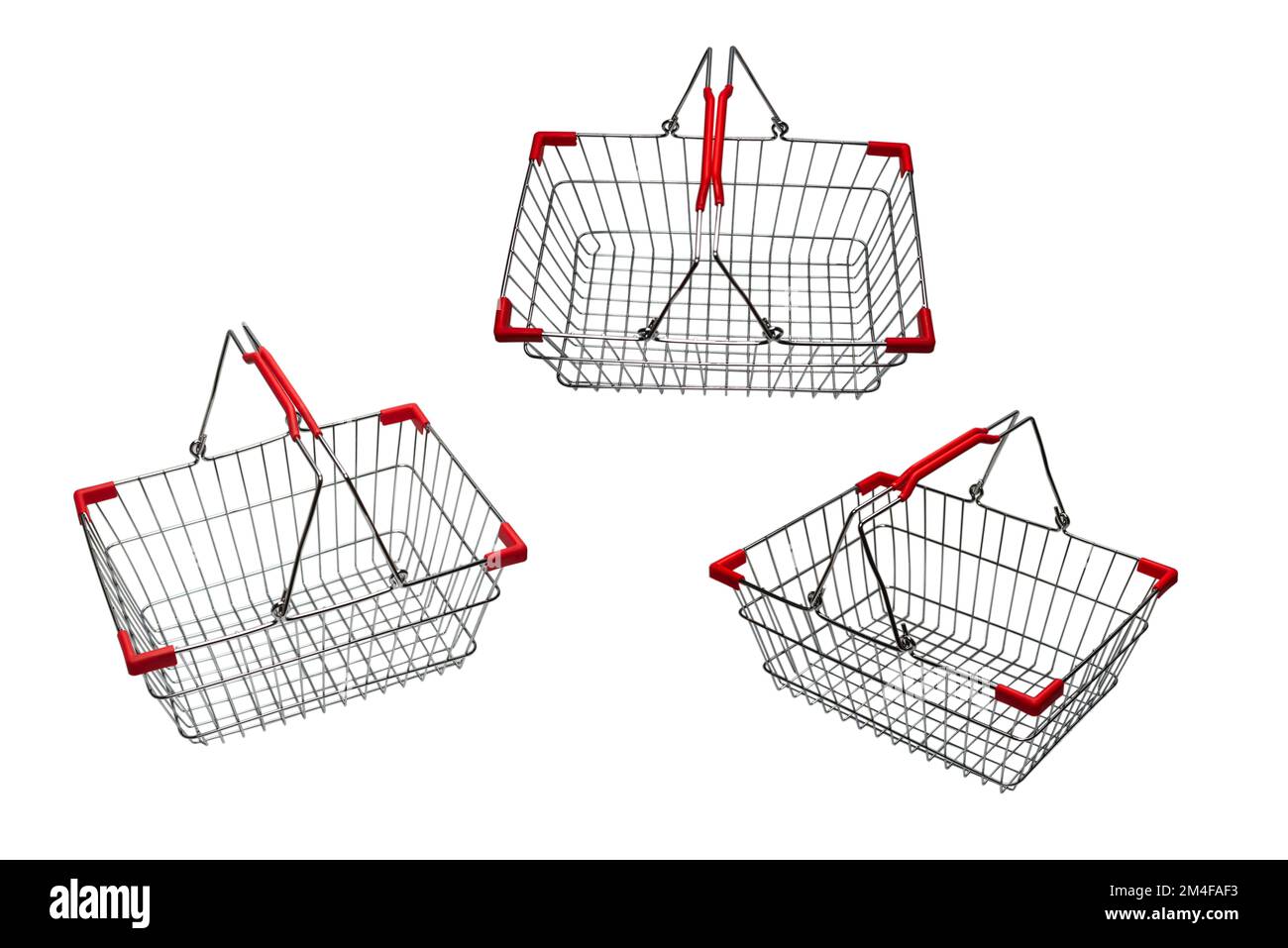 Empty shopping basket isolated on white background Stock Photo - Alamy