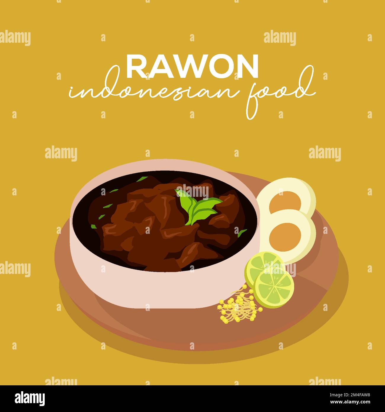 indonesian food rawon vector illustration in flat design Stock Vector ...