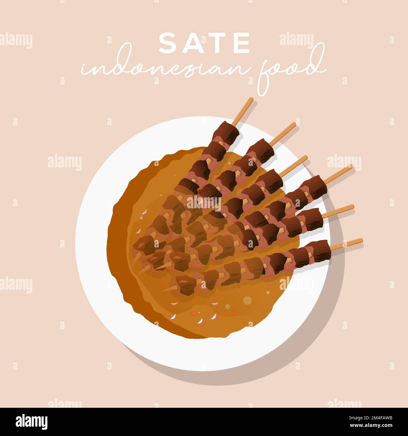 flat Indonesian food Sate vector illustration Stock Vector Image & Art ...