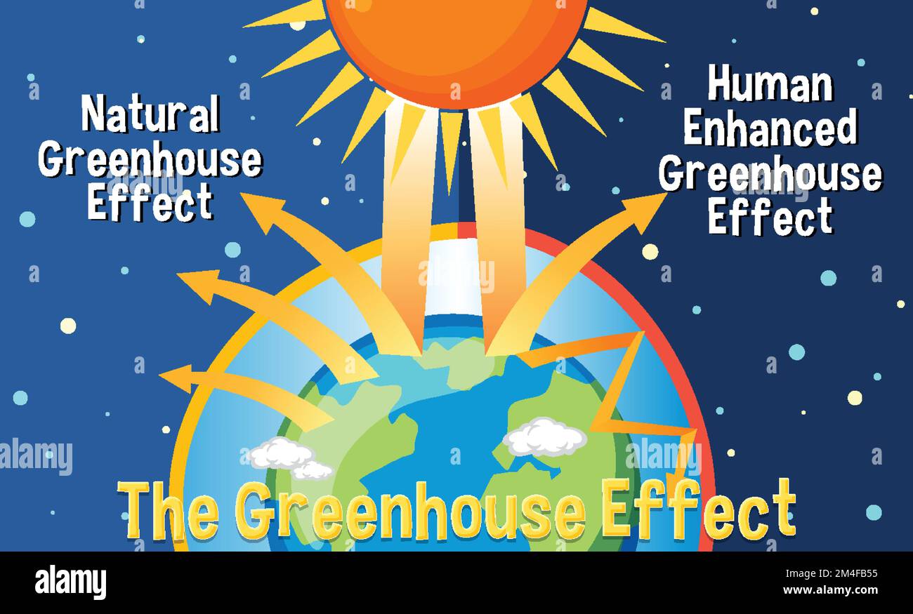 Diagram showing the greenhouse effect illustration Stock Vector Image ...