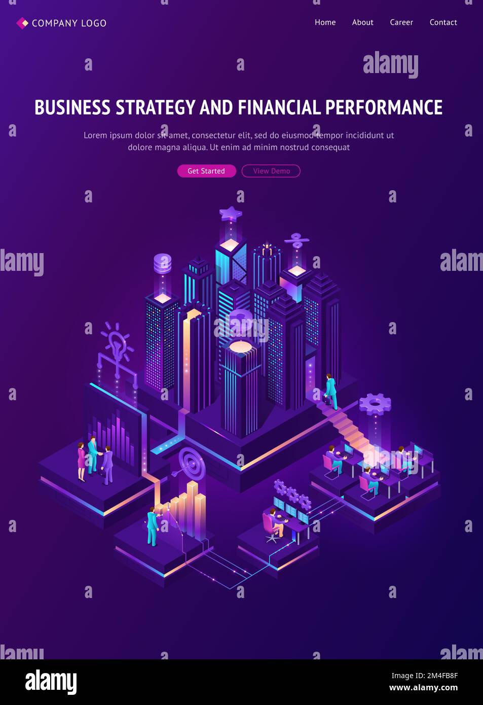 Business strategy and financial performance banner. Vector infographic ...