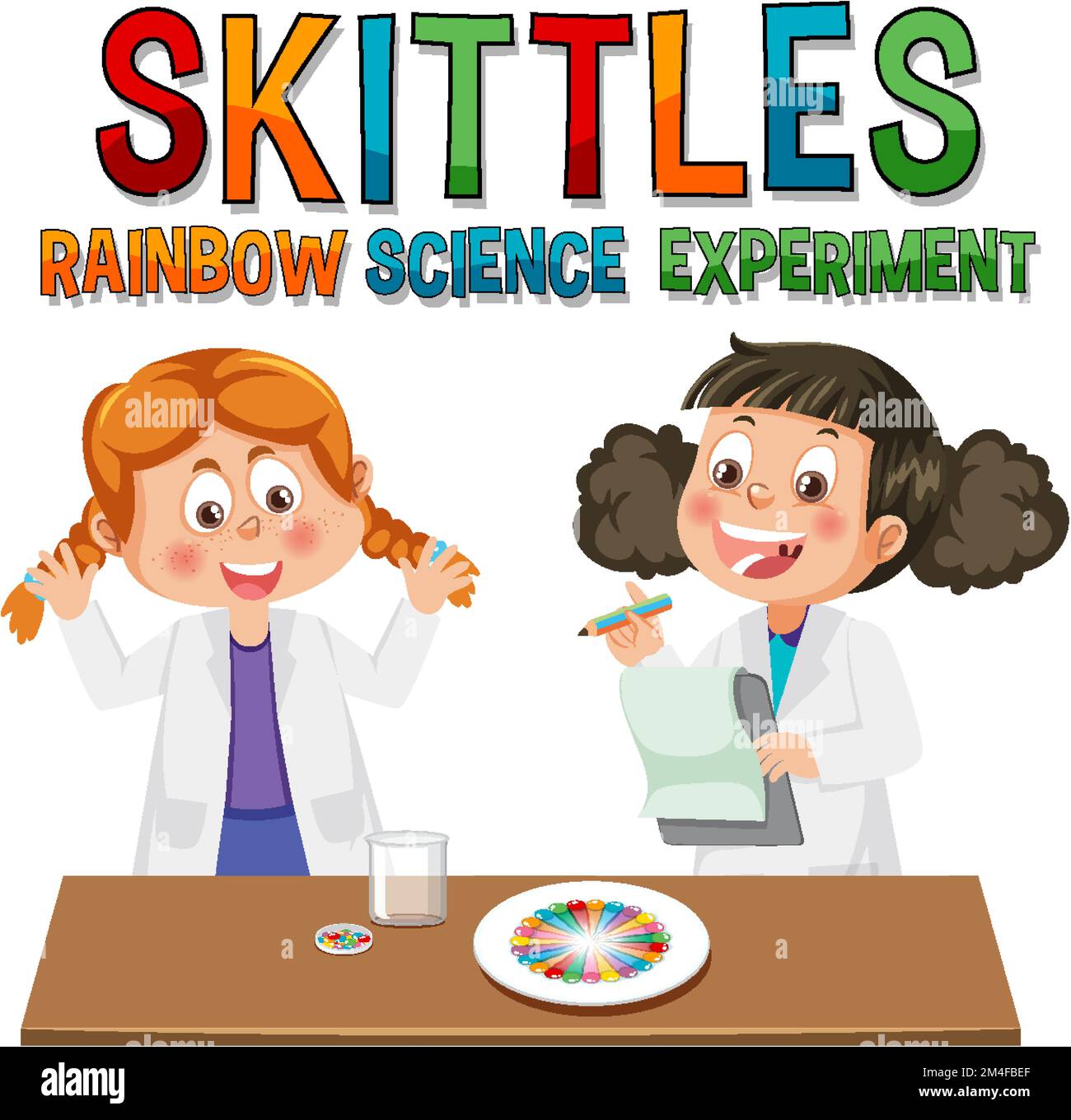 Rainbow skittles science experiment illustration Stock Vector Image & Art - Alamy