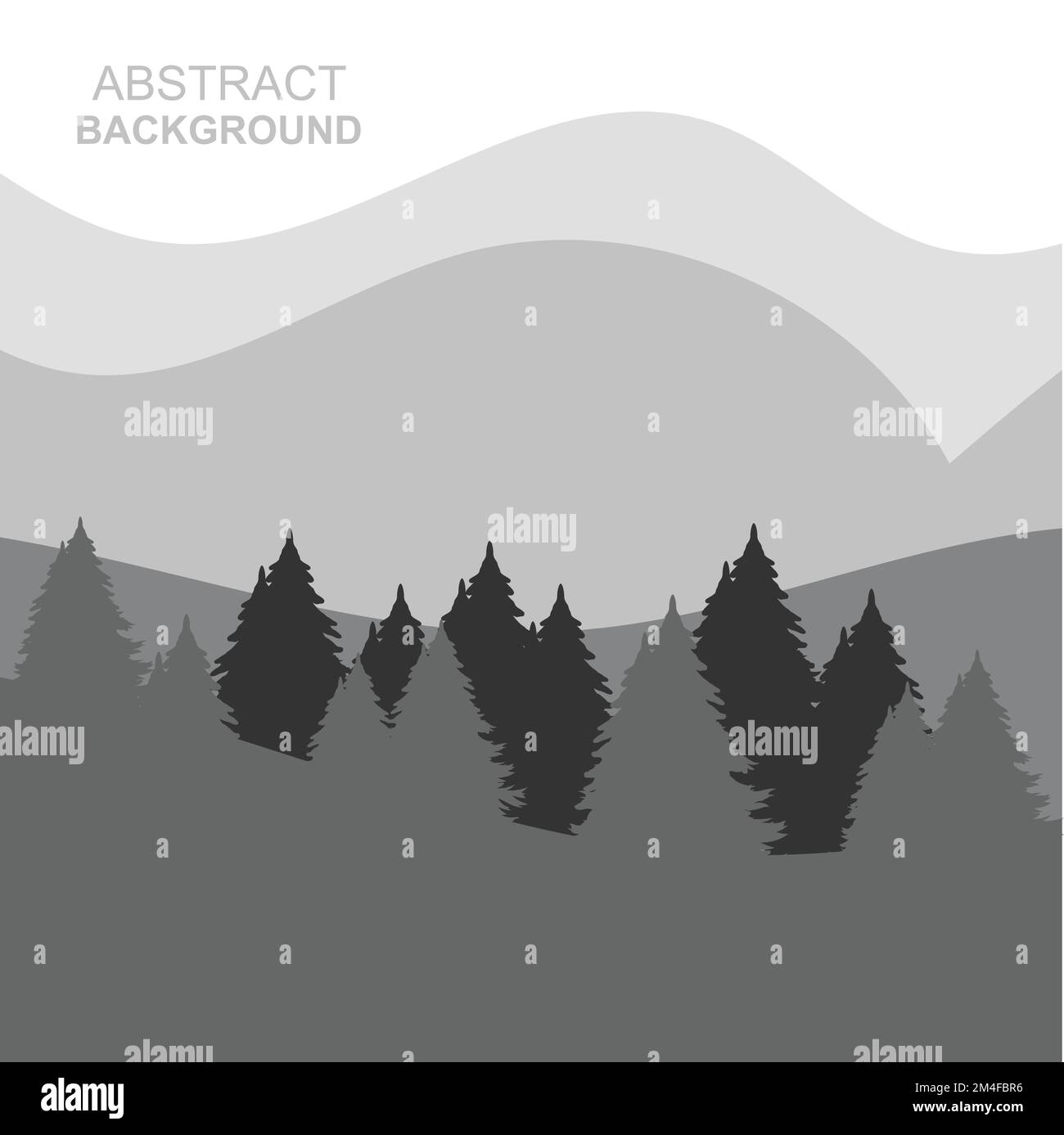 Abstract Forest Mountains Vector Illustration Background Design Stock ...