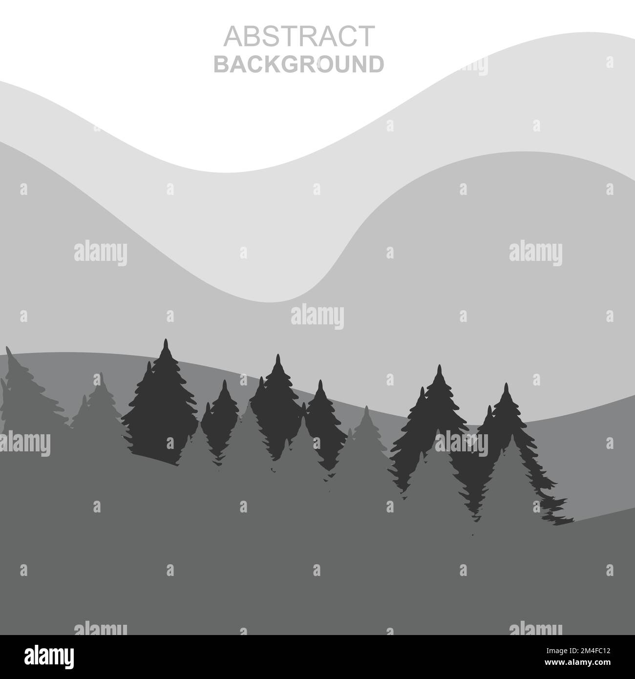 Abstract Forest Mountains Vector Illustration Background Design Stock ...