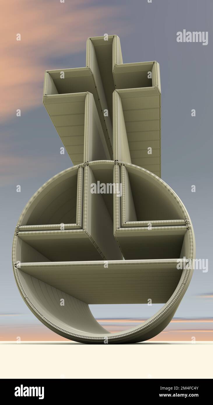 A 3D Illustration of an architectural structure based on a Christian ...