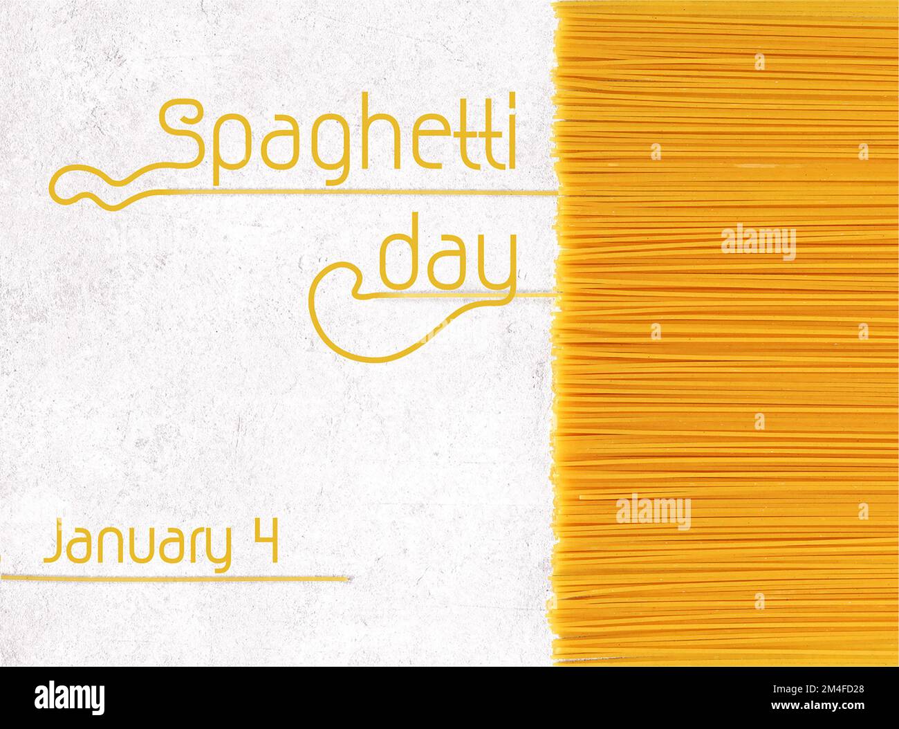 Yellow long spaghetti on a concrete background. Yellow italian pasta ...