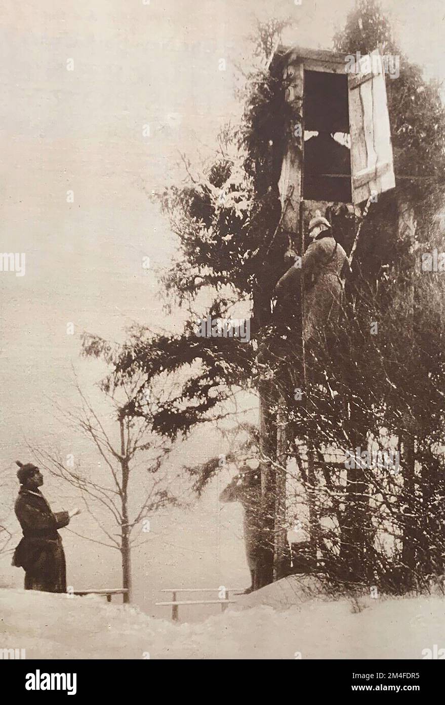 German military observation tower above the Valley of the Memel where ...