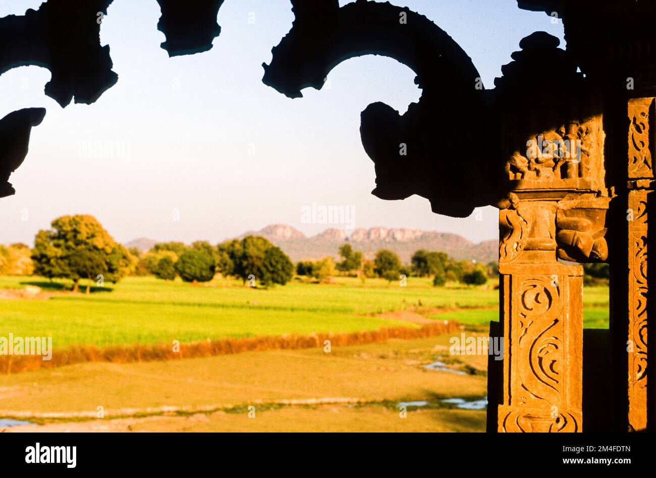 Lush green surroundings of the ancient Khajuraho temples Stock Photo ...