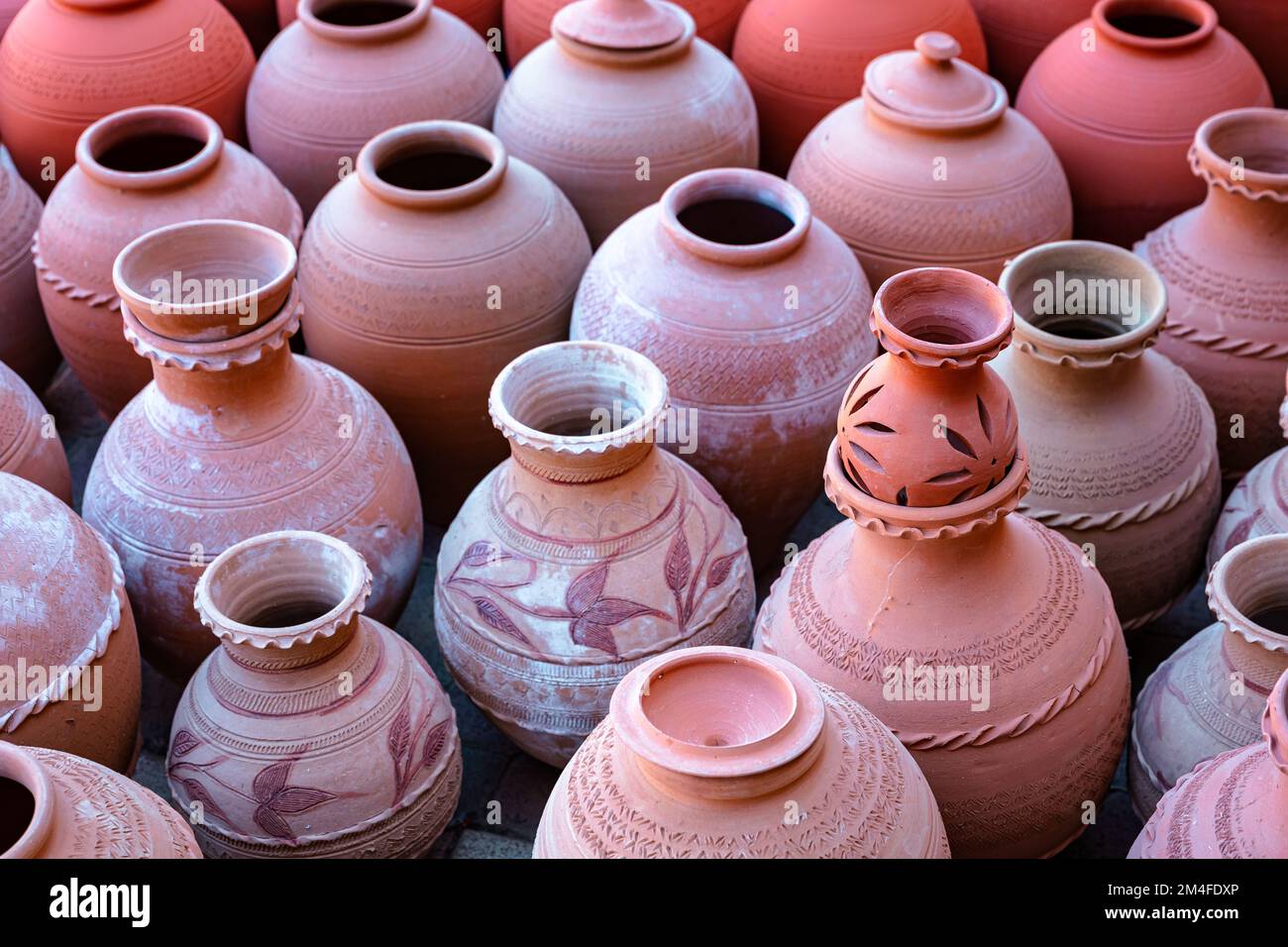 Omani Souvenirs. Hand Made Pottery in Nizwa Market. Clay Jars at the ...