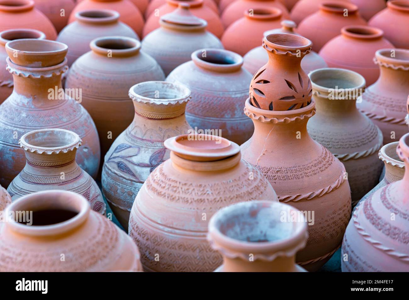 Omani Souvenirs. Hand Made Pottery in Nizwa Market. Clay Jars at the ...