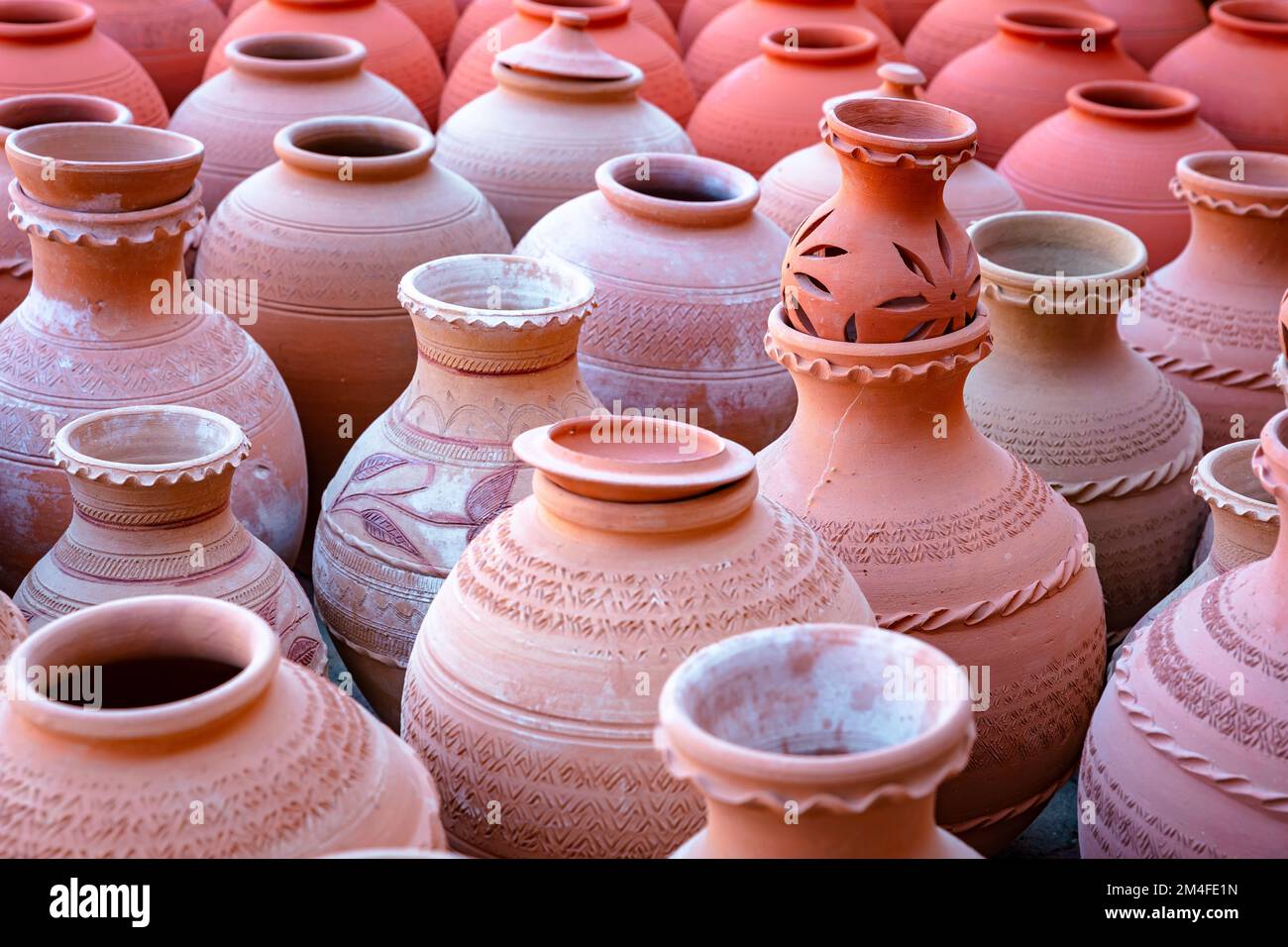 Omani Souvenirs. Hand Made Pottery in Nizwa Market. Clay Jars at the ...