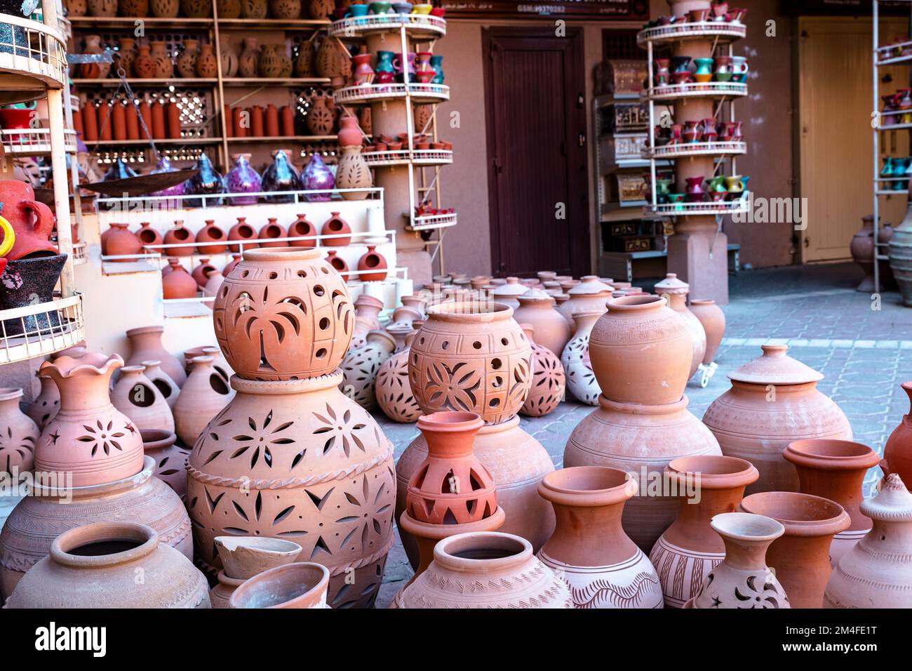 Omani Souvenirs. Hand Made Pottery in Nizwa Market. Clay Jars at the ...