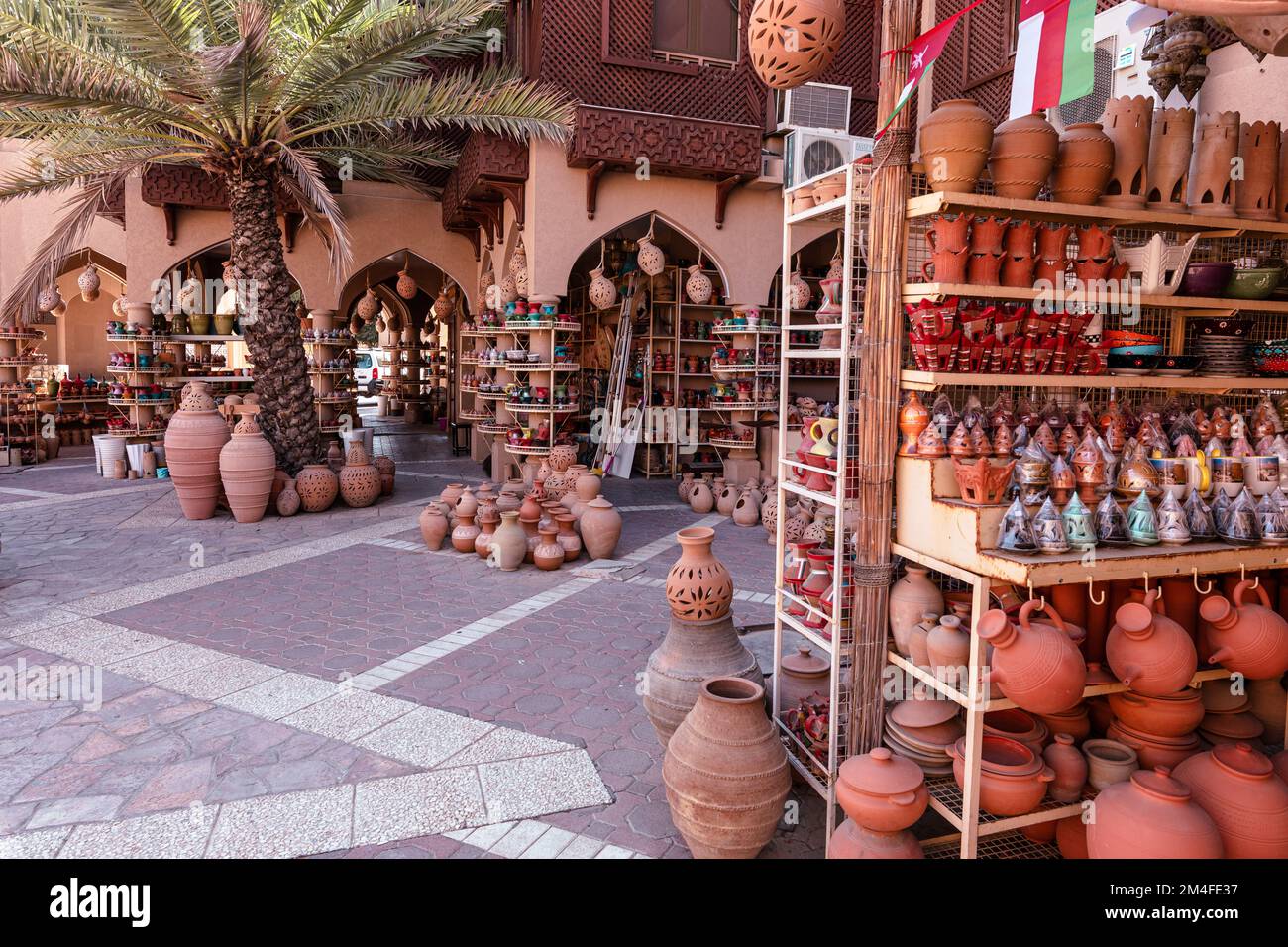 Omani Souvenirs. Hand Made Pottery in Nizwa Market. Clay Jars at the ...