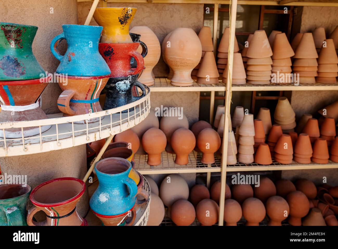 Omani Souvenirs. Hand Made Pottery in Nizwa Market. Clay Jars at the ...