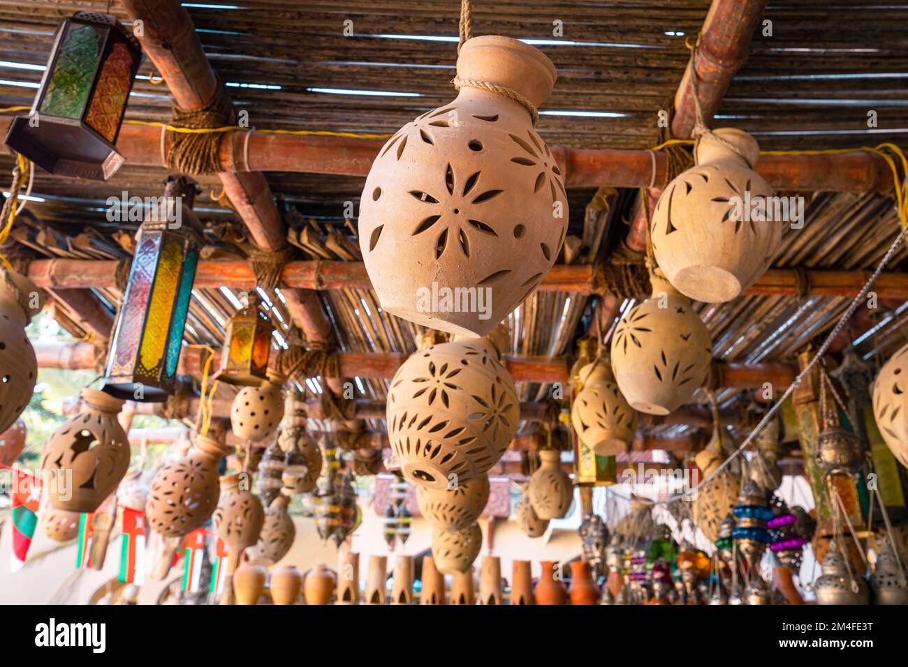 Omani Souvenirs. Hand Made Pottery in Nizwa Market. Clay Jars at the ...