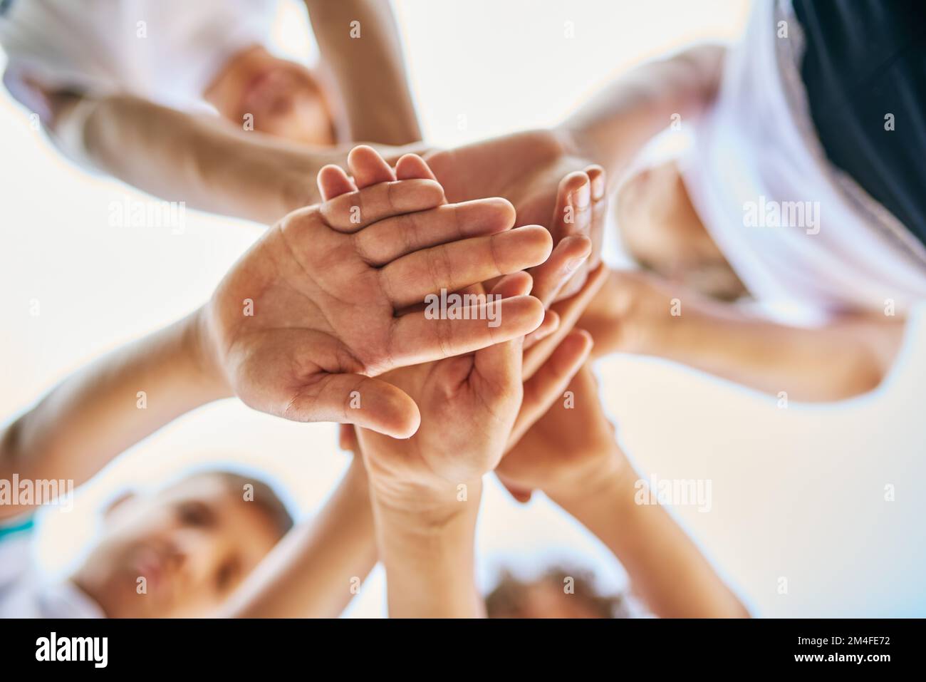Children hands together hi-res stock photography and images - Alamy