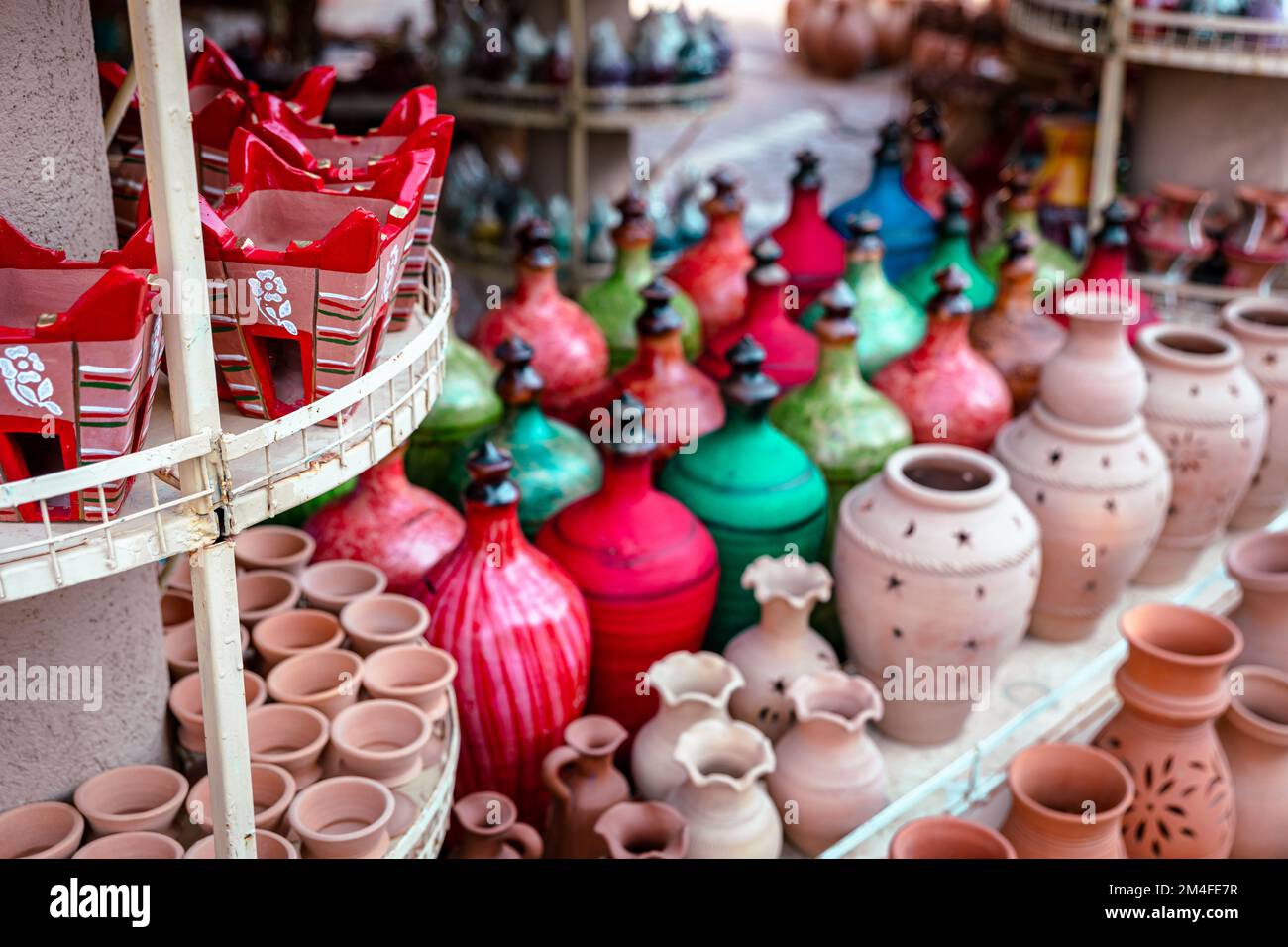 Omani Souvenirs. Hand Made Pottery in Nizwa Market. Clay Jars at the ...