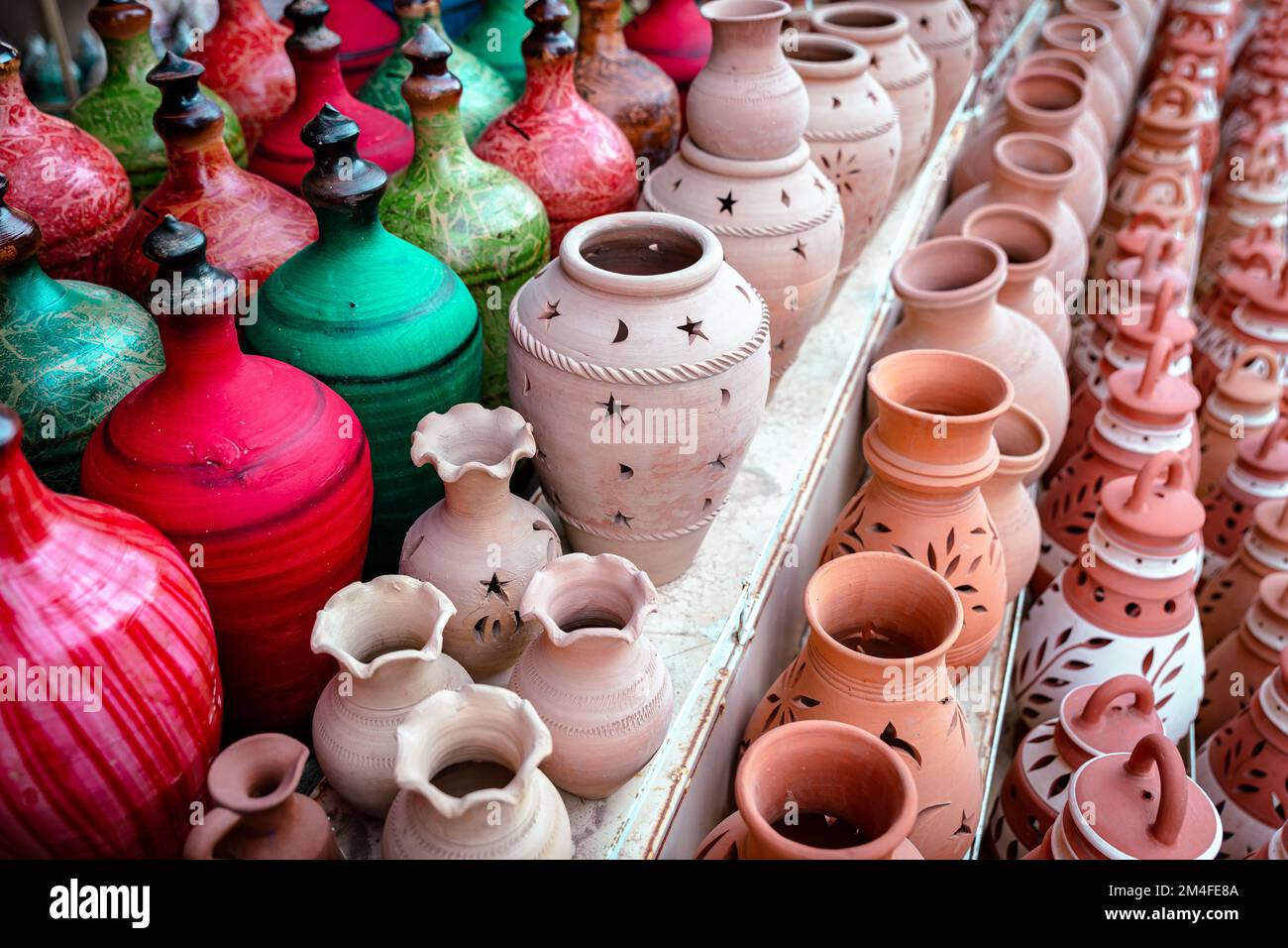 Omani Souvenirs. Hand Made Pottery in Nizwa Market. Clay Jars at the ...