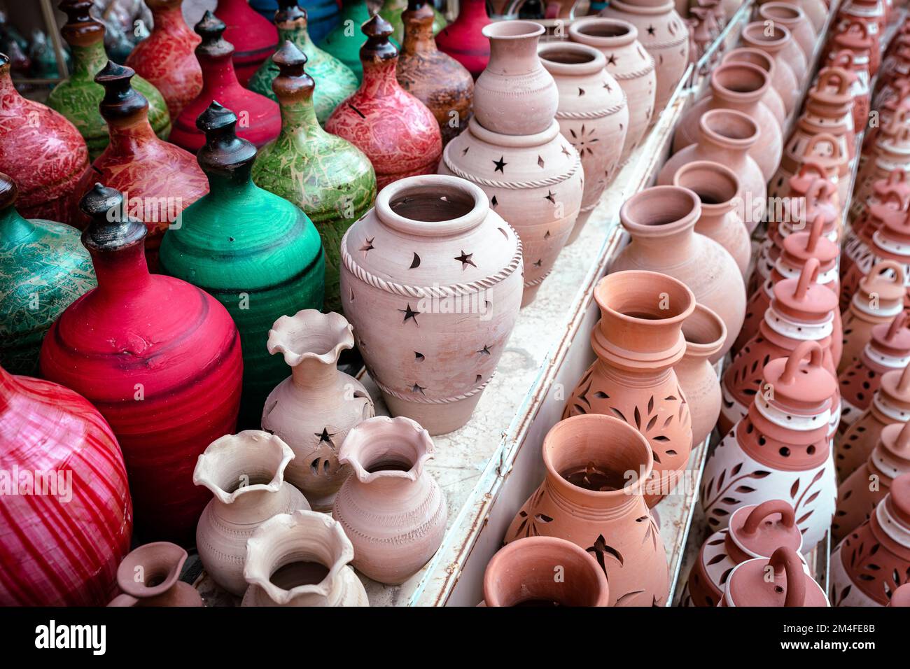 Omani Souvenirs. Hand Made Pottery in Nizwa Market. Clay Jars at the ...