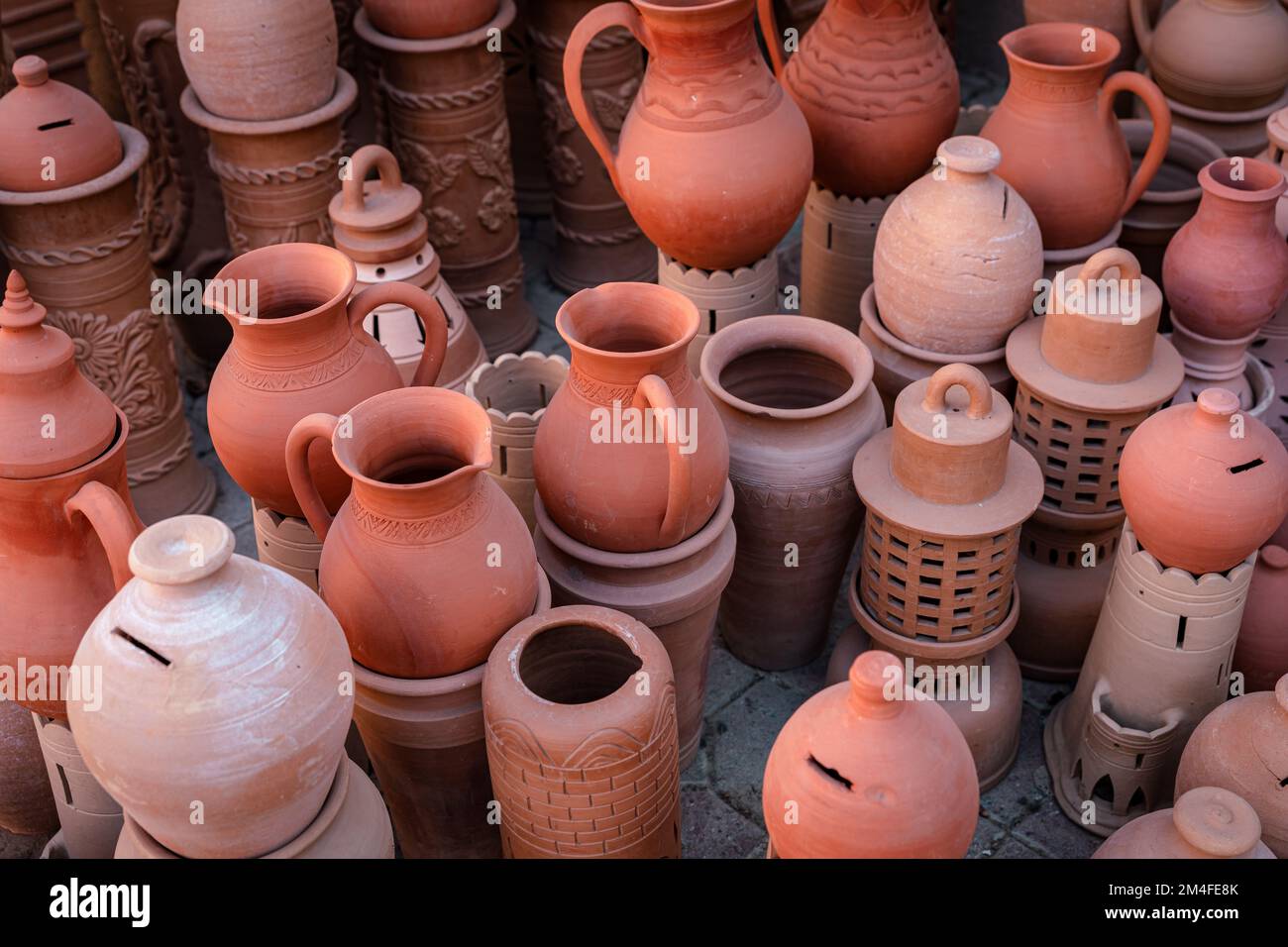 Omani Souvenirs. Hand Made Pottery in Nizwa Market. Clay Jars at the ...