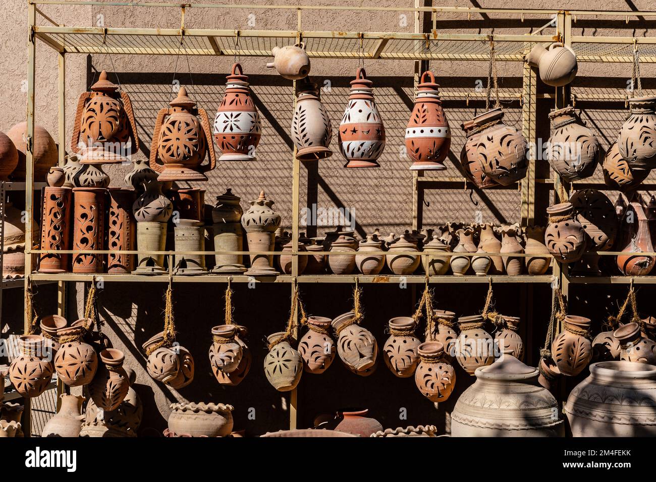 Omani Souvenirs. Hand Made Pottery in Nizwa Market. Clay Jars at the ...