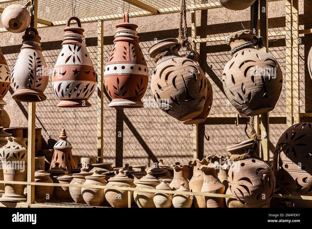 Omani Souvenirs. Hand Made Pottery in Nizwa Market. Clay Jars at the ...